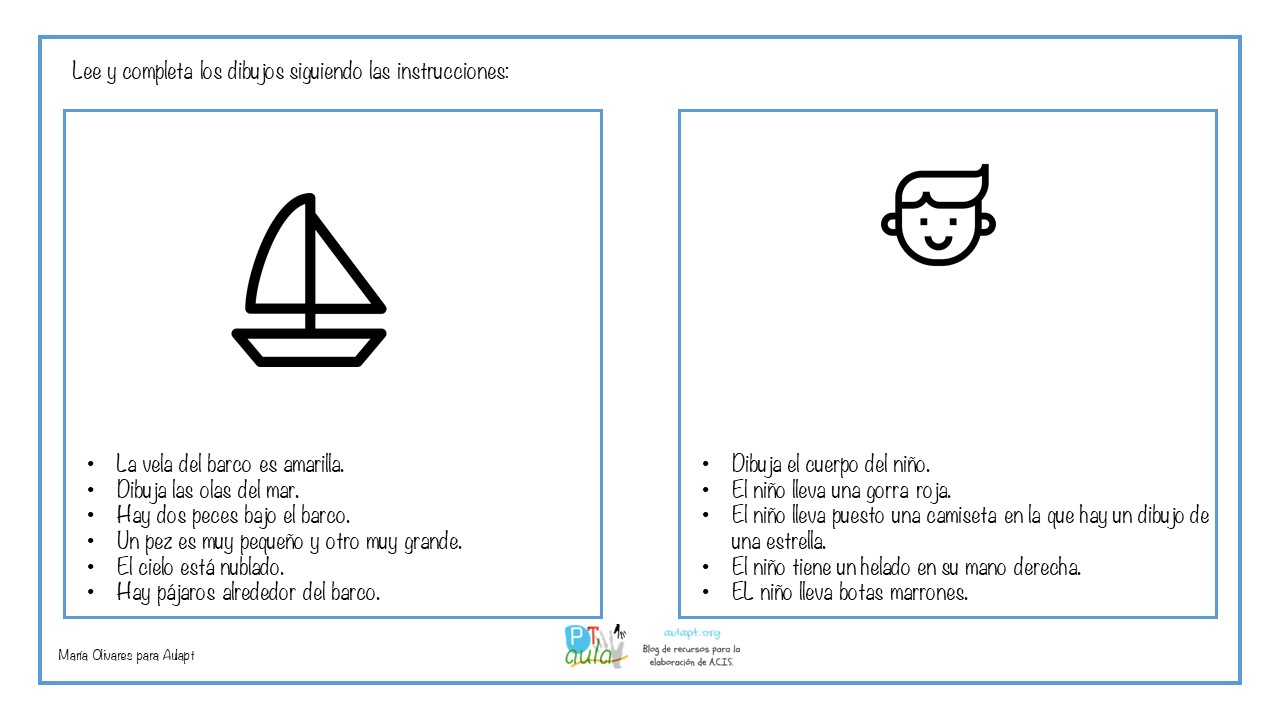 Completamos dibujos a partir de instrucciones