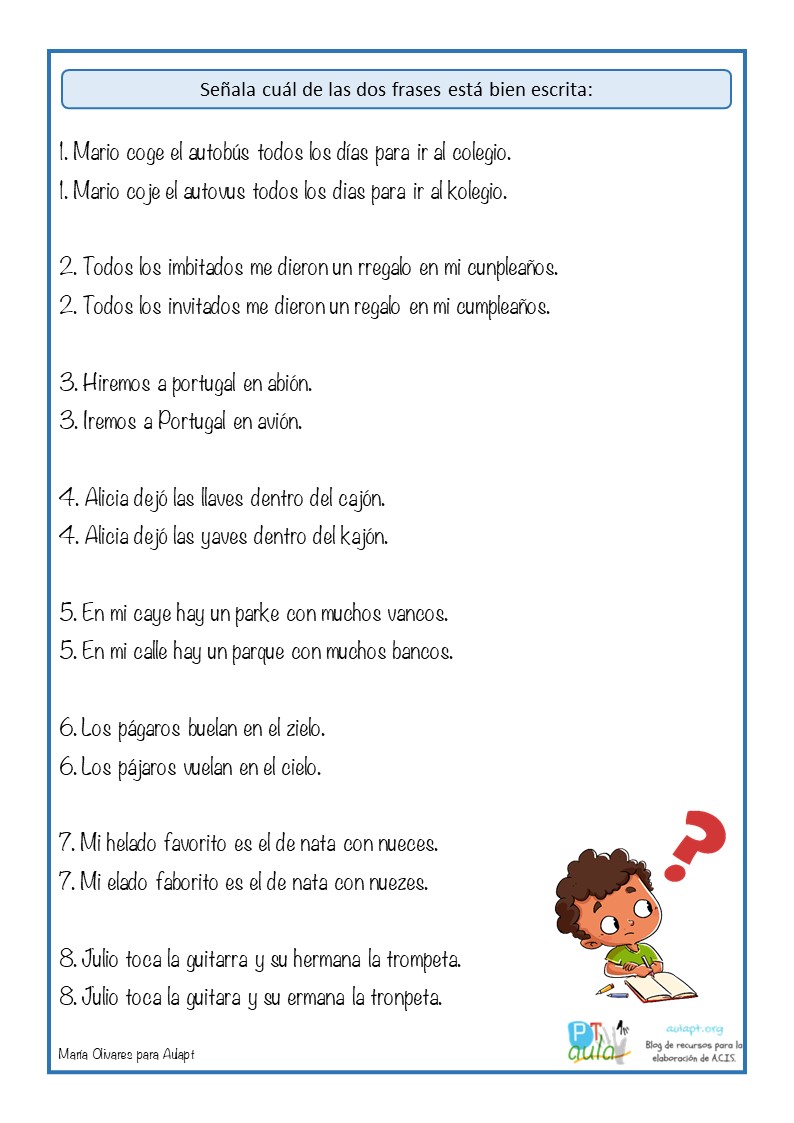 Ortografía: Identifica la frase correcta