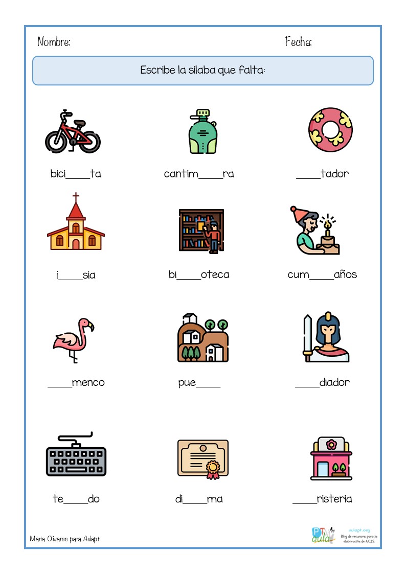 Fuga de sílabas trabadas con L