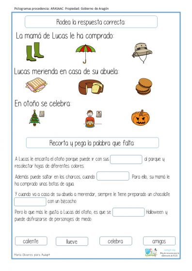 Lectura comprensiva: Días de otoño