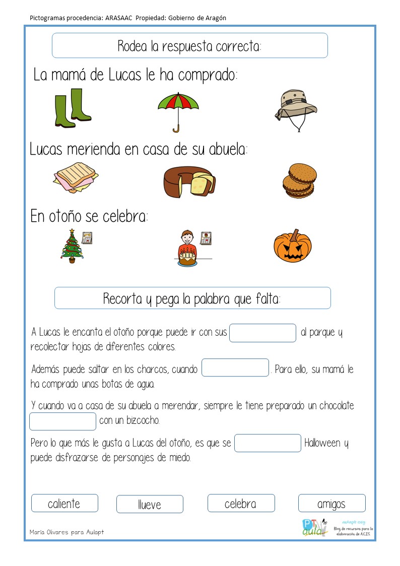 Lectura comprensiva: Días de otoño