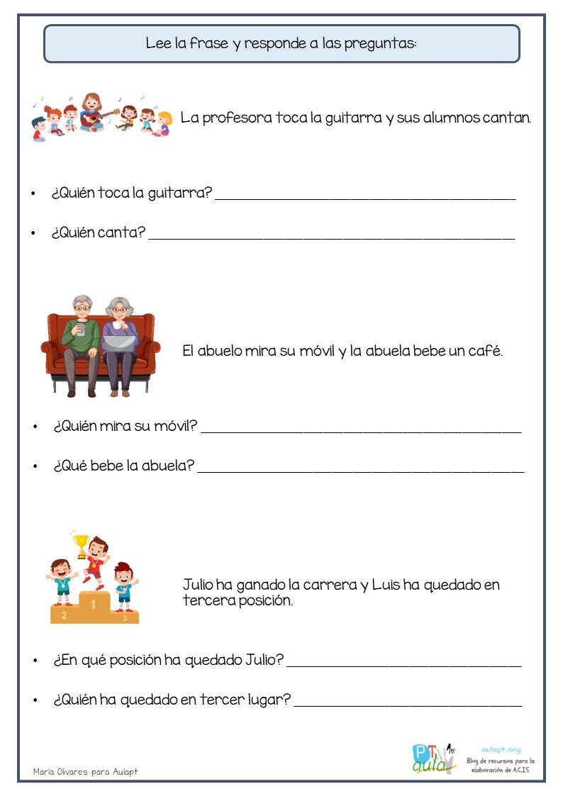 Comprensión de oraciones coordinadas