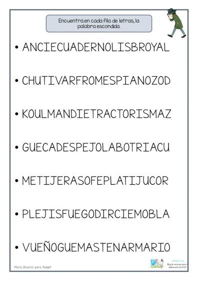 Ejercicio de dislexia: La palabra escondida Ejercicio de dislexia: La palabra escondida