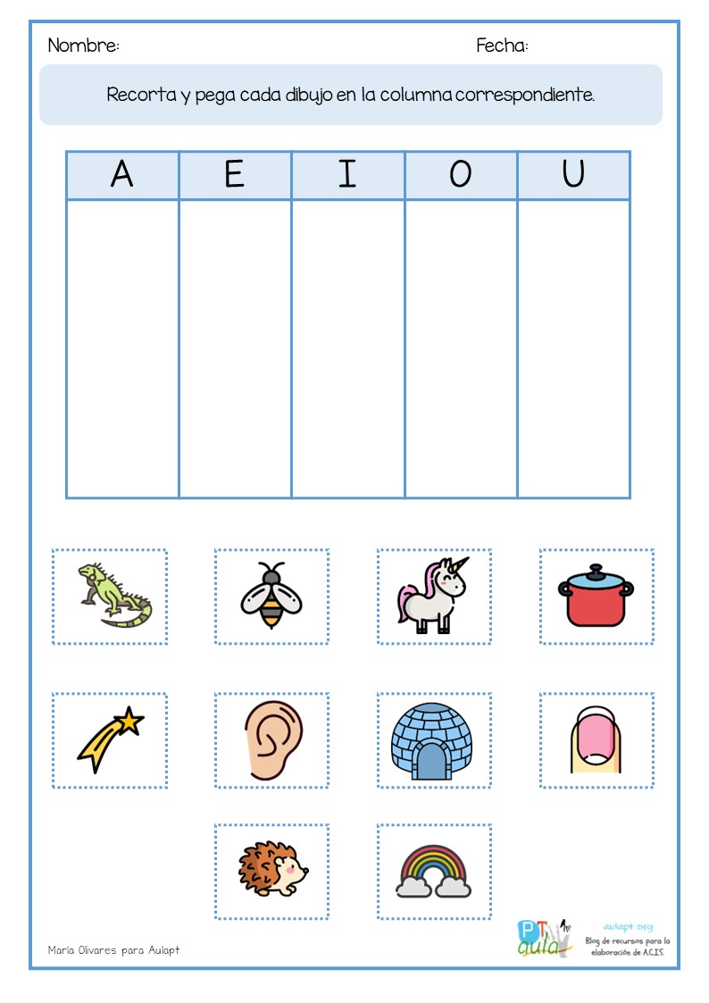 Actividad manipulativa para trabajar la conciencia fonológica de las ...