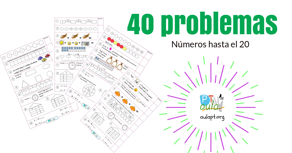 40 problemas para trabajar los números hasta el 20 - Aula PT