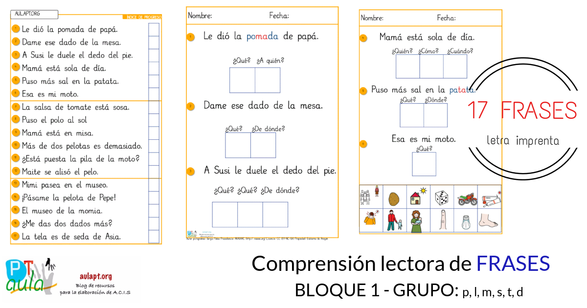 cuaderno de comprensión de frases grupo 1 - Aula PT