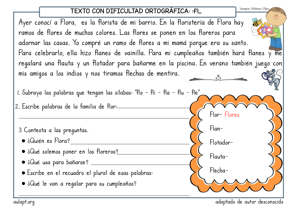 ortografía nivel inicial 18 - Aula PT