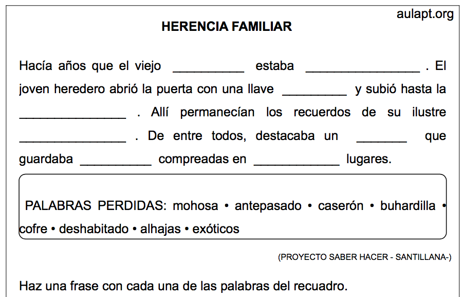 vocabulario por claves de contexto - Aula PT