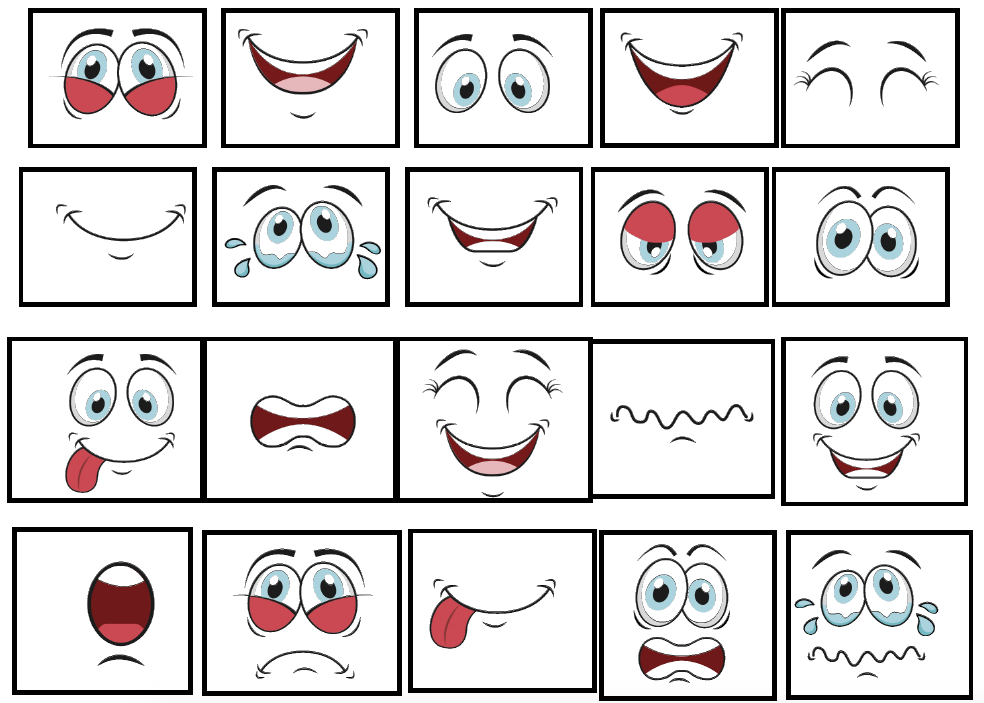 Tablas Recortables Con Caras Divertidas