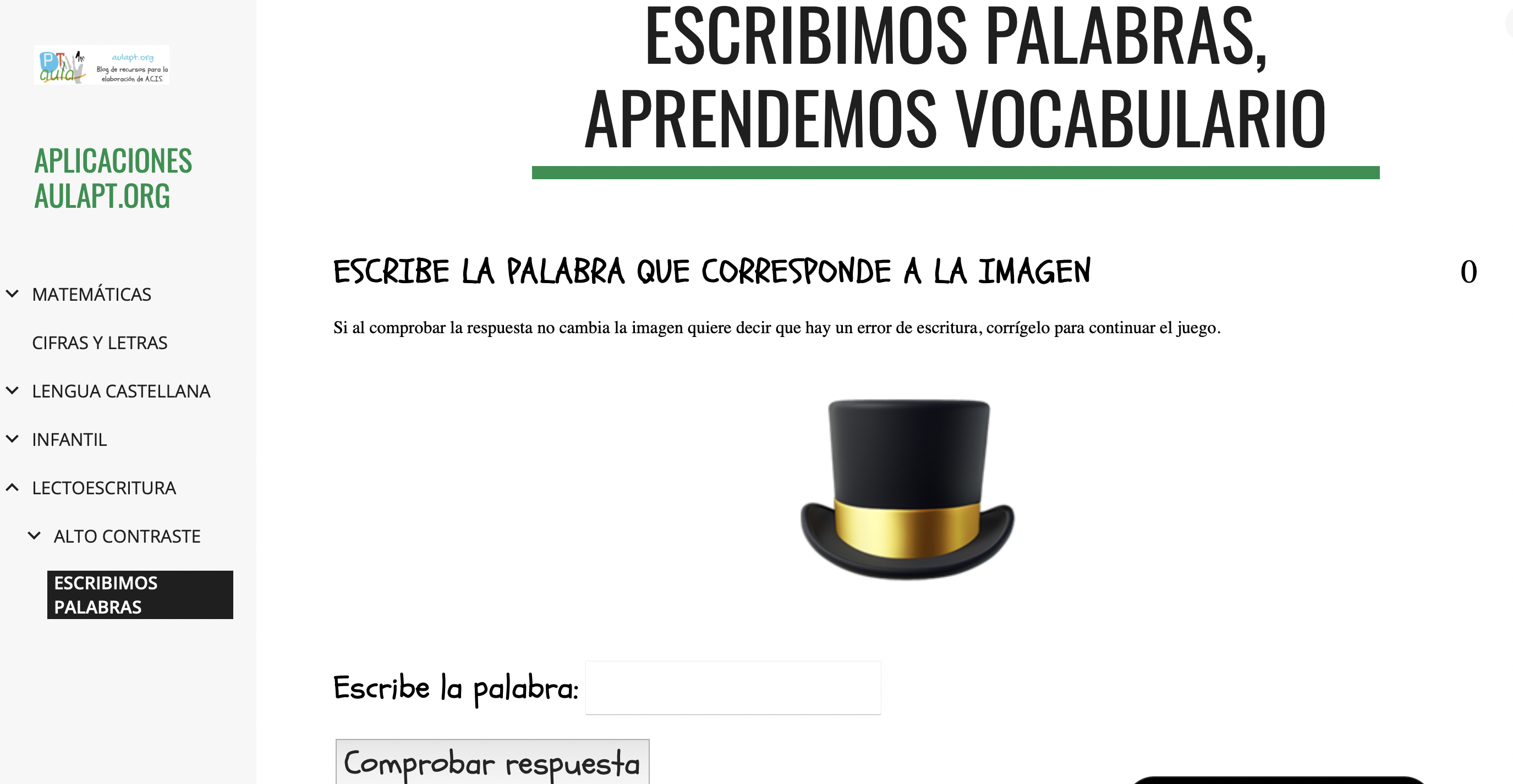 ESCRIBE LA PALABRA QUE CORRESPONDE A LA IMAGEN - Aula PT