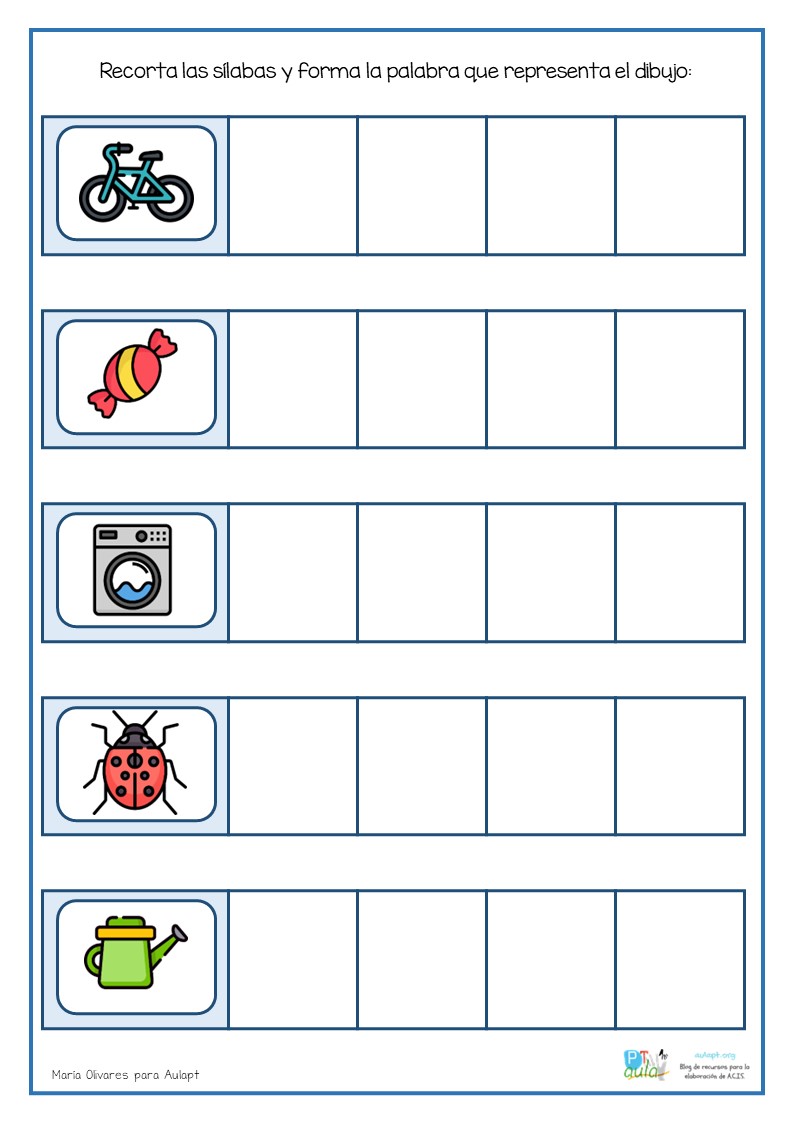 Actividad manipulativa: Palabras polisílabas