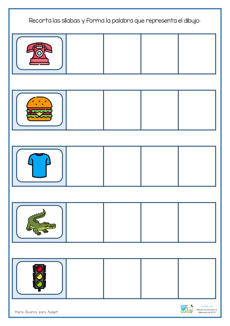 Actividad manipulativa: Palabras polisílabas